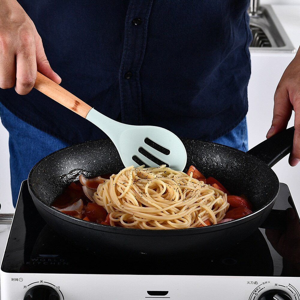 12pcs/Set Silicone Kitchenware Set with Wooden Han... – Grandado