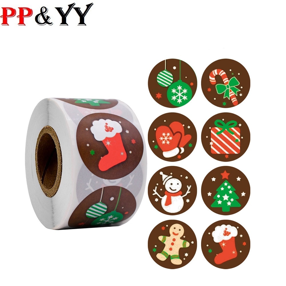 100-500pcs 2.5cm Christmas Stickers Printable Labe... – Grandado