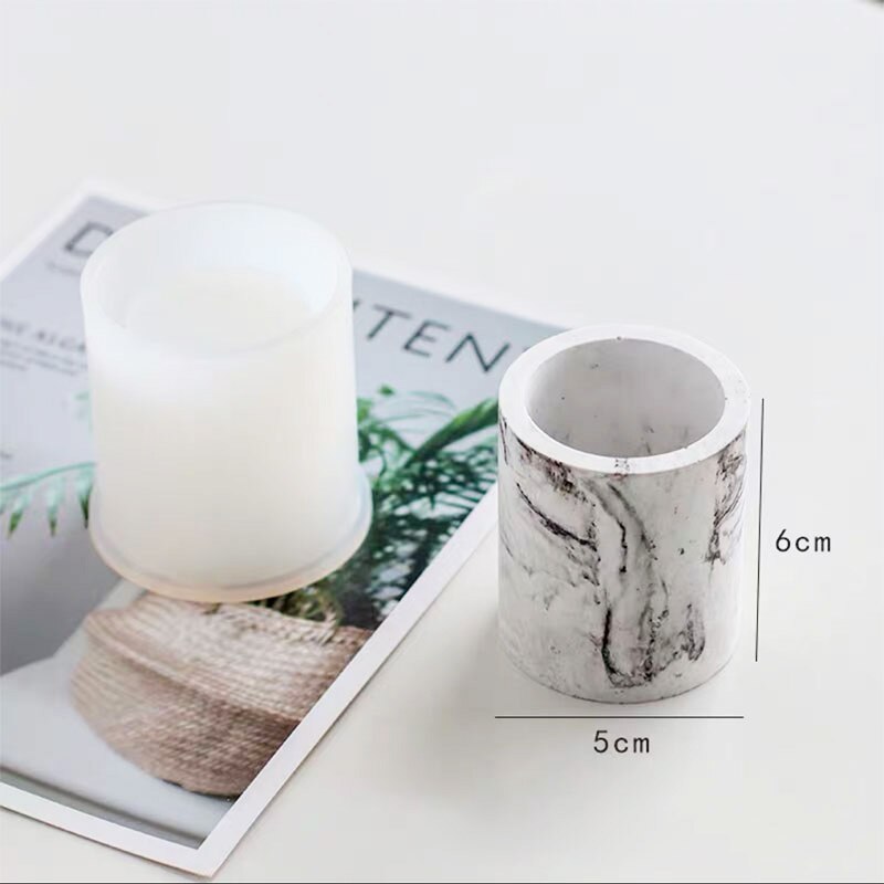 Concrete Candle Container Mold Round DIY Cement Ca... – Vicedeal