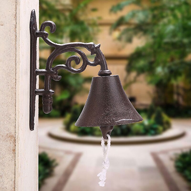 Cast Iron Wind Chime Wall Mounted Hand Bell Outdoo... – Grandado