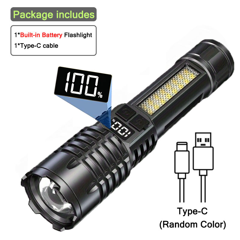 High Power Rechargeable Led Flashlight Very Strong... – Grandado