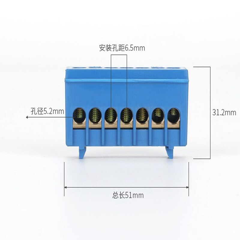 1pcs Rail type copper terminal block 7 / 12 / 15 h... – Grandado