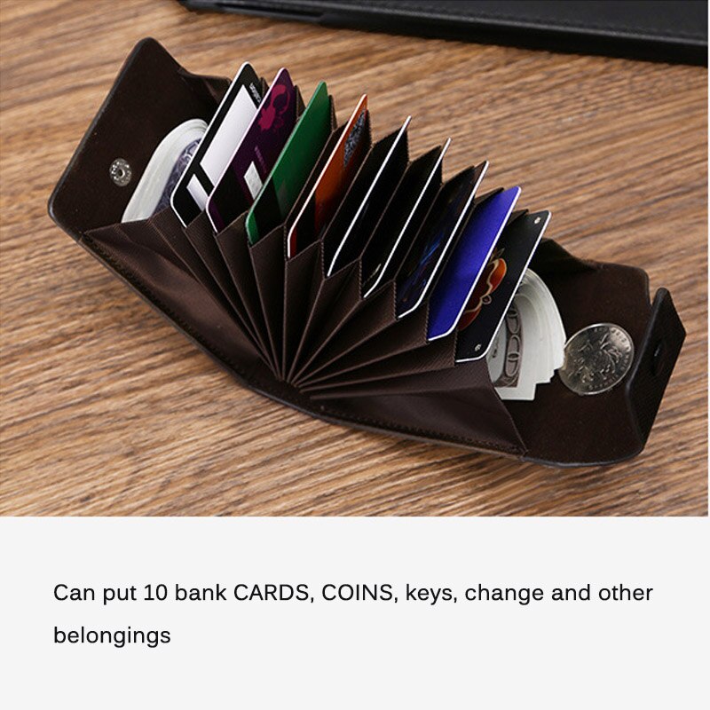 PU Leather Business Card Holder Organizer Hasp Men... – Grandado