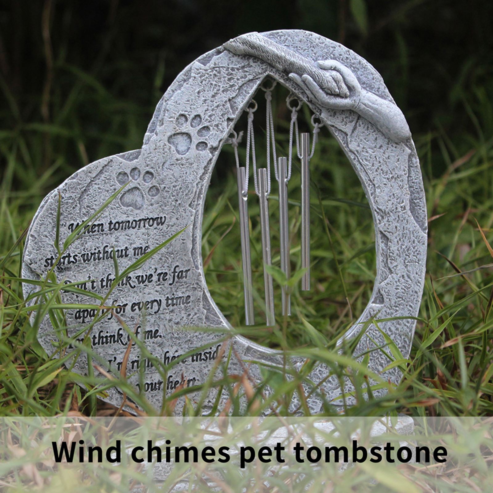 Pet Memorial Stone With Wind Chimes Print Photo Fr... – Grandado