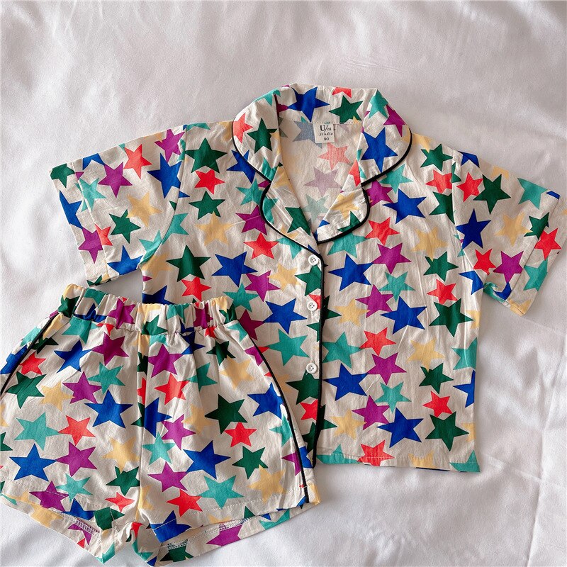 Chico ropa de dormir Turndown Collar pijama Sets n... – Grandado
