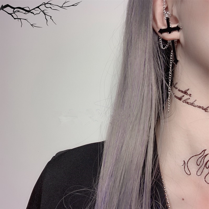 HZ Cool Gothic Exaggerated Punk Black Cross Metal ... – Grandado