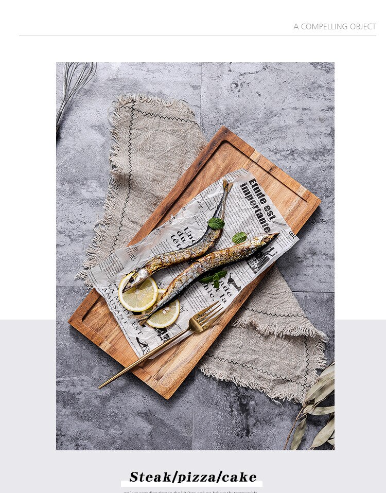 Black Western Food Tray Square Japanese Style Wood... – Grandado