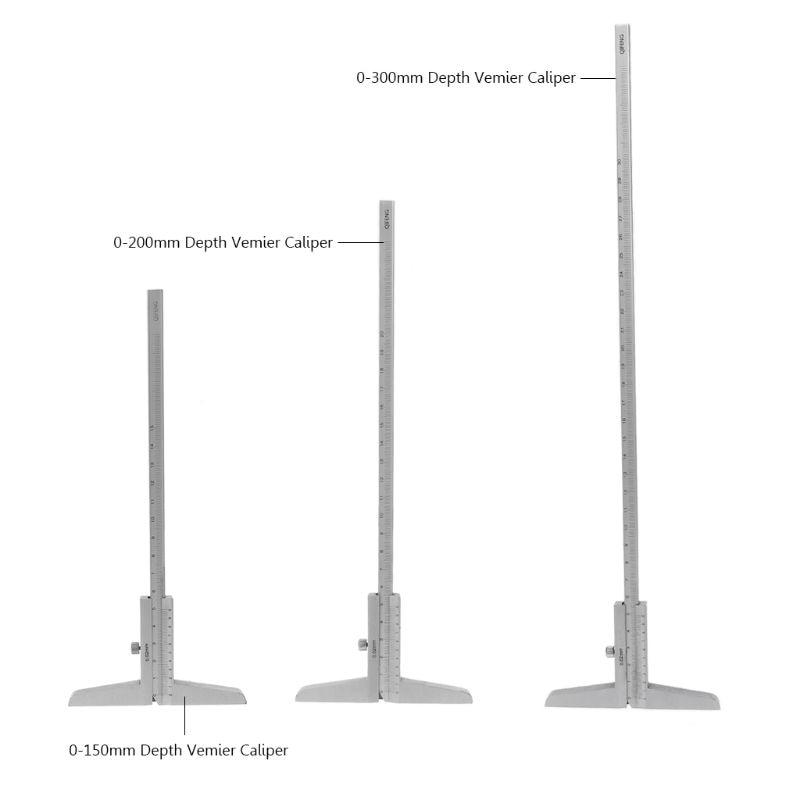 150mm 200mm 300mm Depth Vernier Caliper 0.02mm 0-1... – Grandado