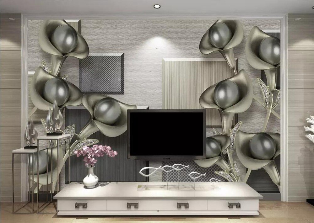 Cjsir Behang Mural Reliëf Sieraden 3D Tulip Tv Ach... – Grandado