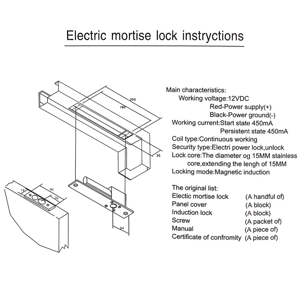 Electric Bolt Lock 2 / 5 Wires Electronic Mortise ... – Grandado