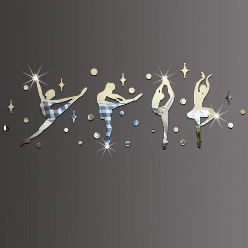 2sets 3D Acrylic Mirror Wall Sticker Ballet Dancin... – Grandado