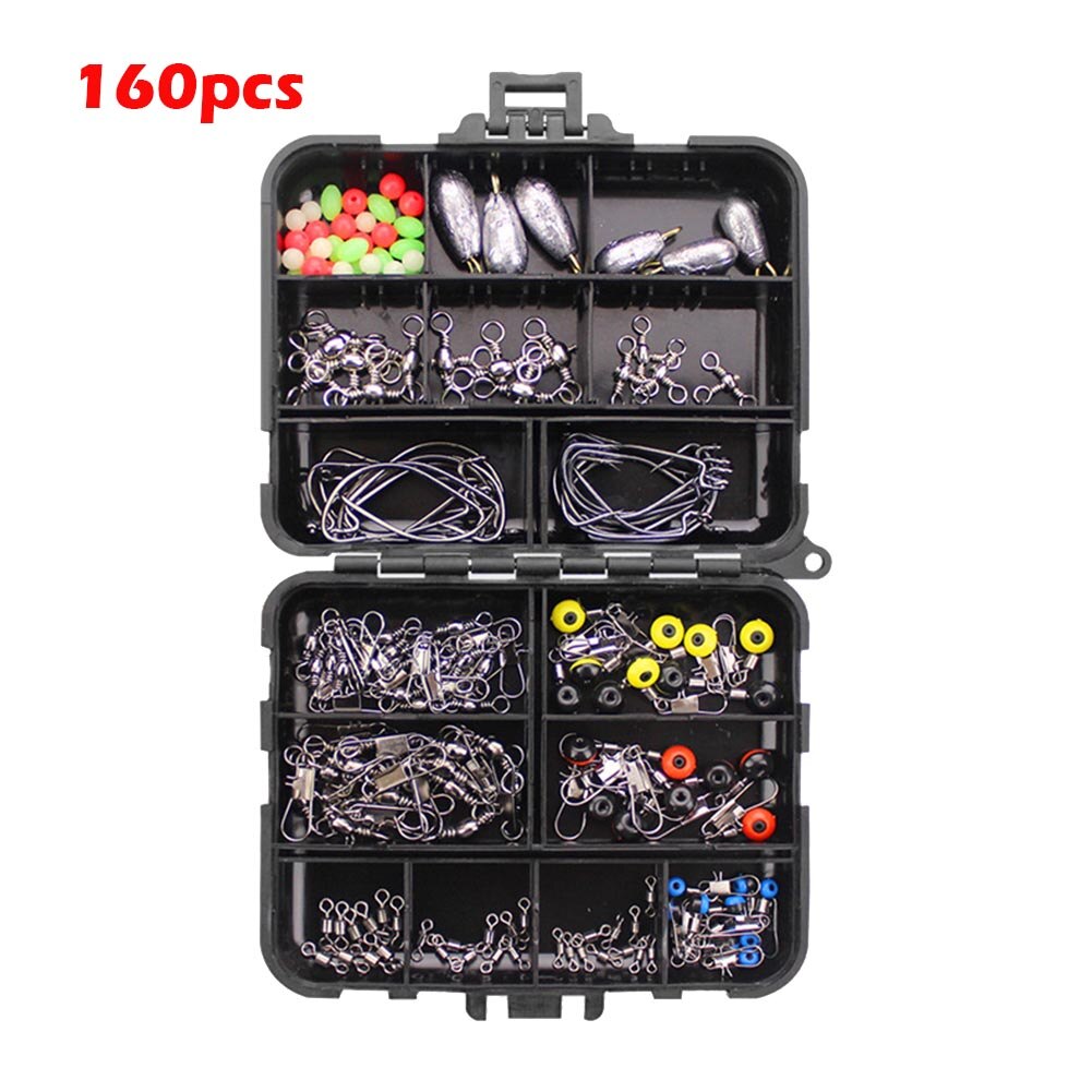 160pcs/set Fishing Tackles Set Jig Hooks Beads Sin... – Grandado