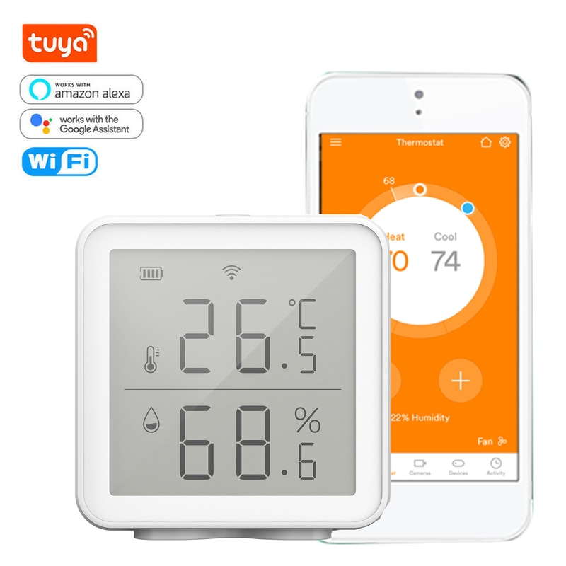 Tuya wifi temperatur och fuktighetssensor smart he... – Vicedeal