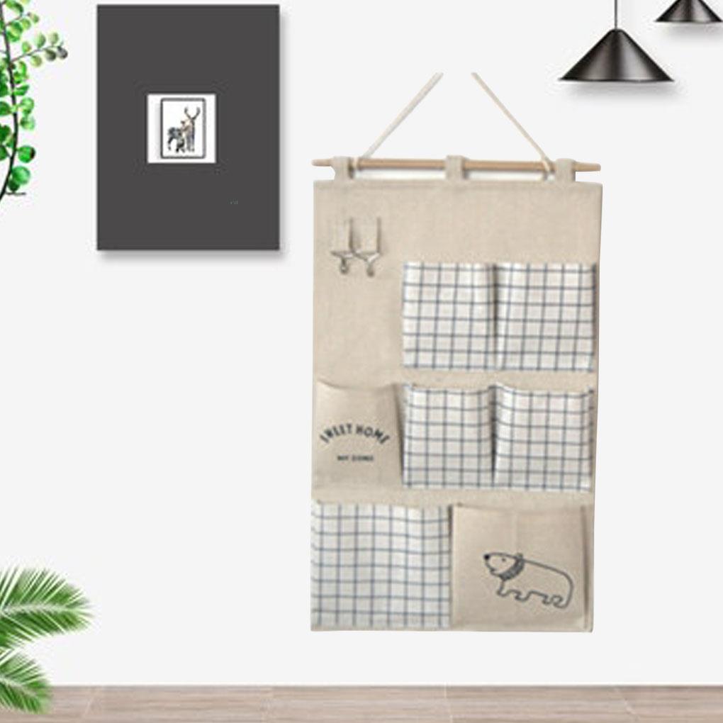 3/7 Pockets Cotton Linen Wall Door Closet Multi-la... – Grandado