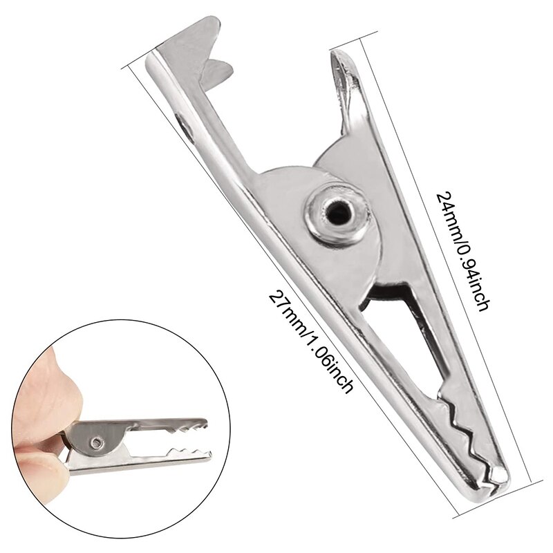 100PCS 1.06IN / 27mm Mini Metal Alligator Clips, C... – Vicedeal