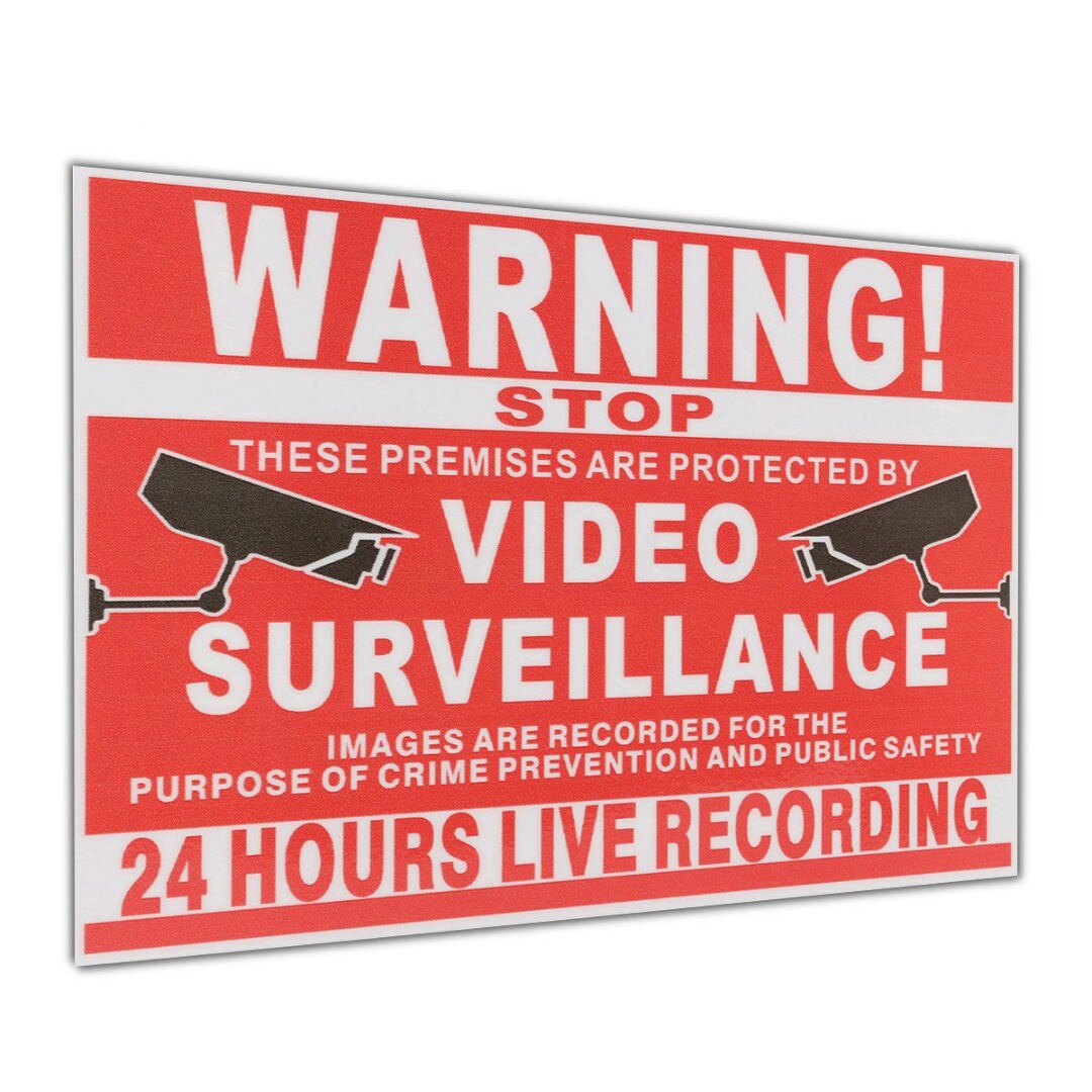 1PC Vinyl Warning Sign 24 Hour Video Surveillance ... – Grandado