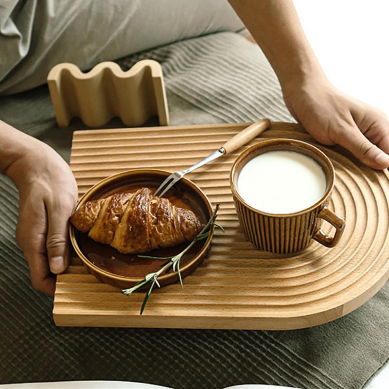 Nordic Water Ripple Wooden Bread Tray Household So... – Grandado