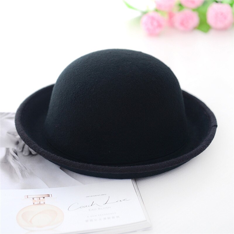 Women Men Chic Vintage Bowler Top Hat Roll Brim De... – Grandado