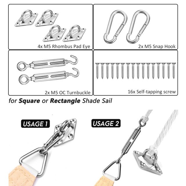 Waterdicht Uv Ray Vierkante Rechthoek Schaduw Terr... – Vicedeal