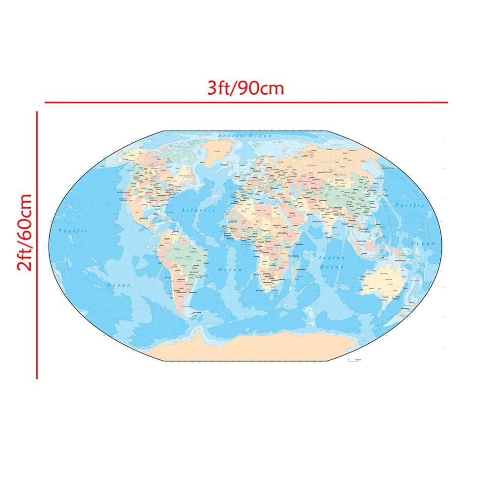 2x3ft Fine Canvas Wall Painting The World Projecti... – Grandado