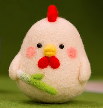 chick wool needlepoint kit wool felt needle feltin... – Grandado