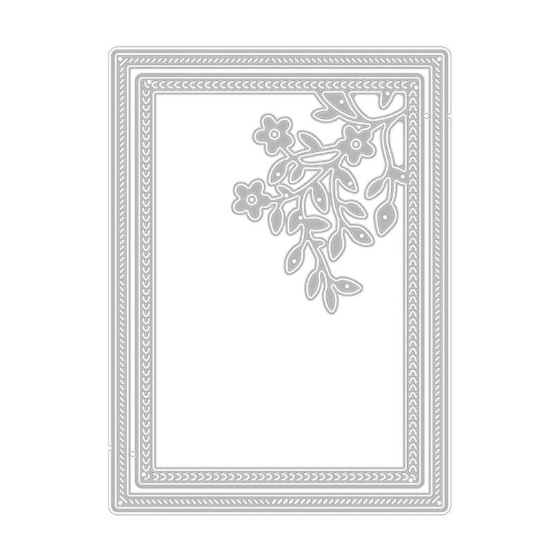 Flower Leaves Rectangle Frame Metal Cutting Dies S... – Grandado