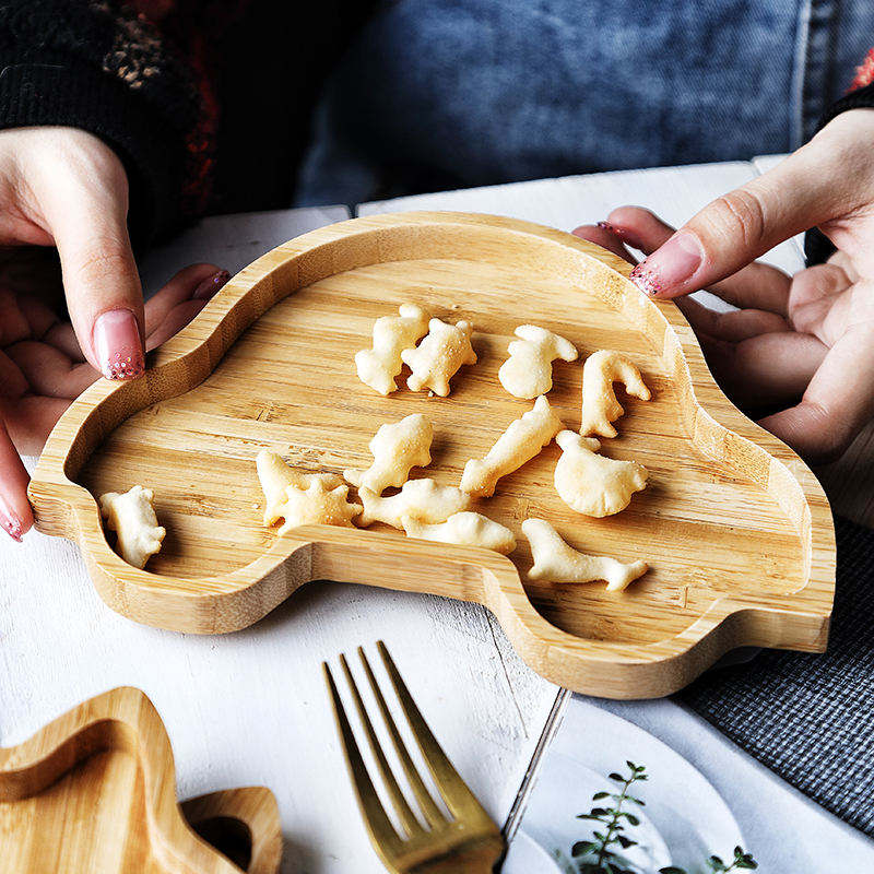 Cartoon Fruit Plates Natural Wood Snack Plates Eur... – Grandado