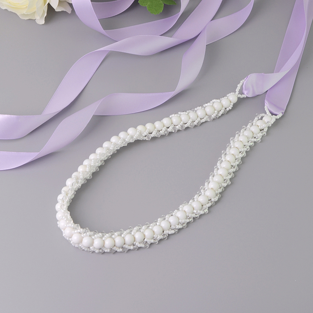 TRiXY S322 Beading Belt Ivory Sash Wedding Belt Br... – Grandado