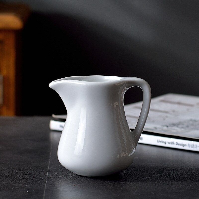 White Ceramics Mini Milk Jug Cafe 100ml/200mlCoffe... – Grandado