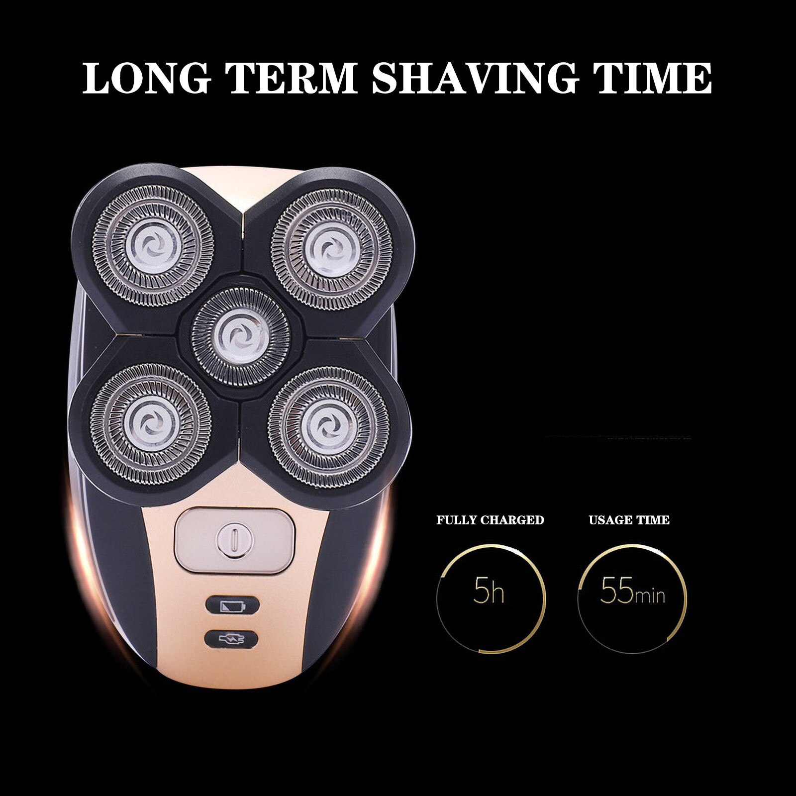 5 Blade Head Bald Machine Electric Shaver Recharge... – Grandado
