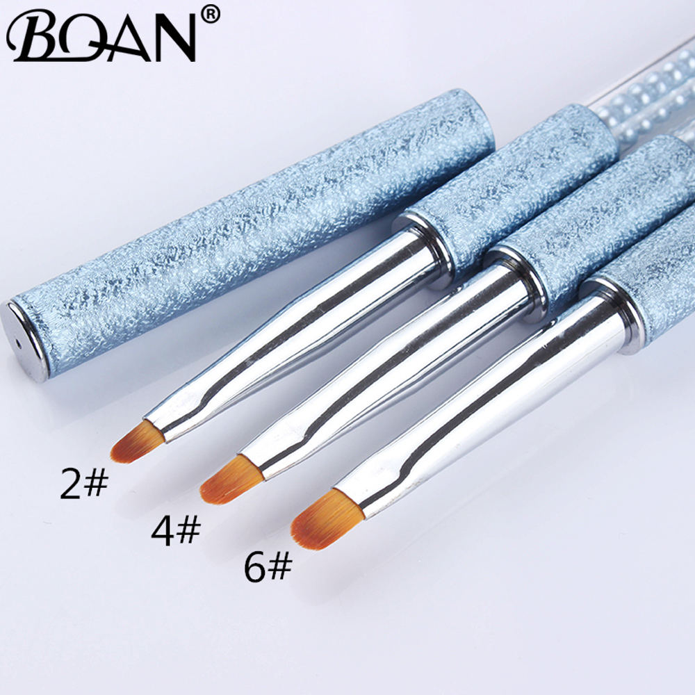 Bqan #2 #4 #6 #8 Nail Art Borstel Blauw Parel Oval... – Grandado
