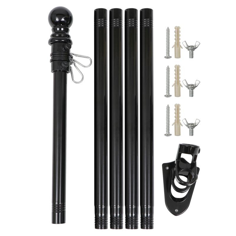 1 Set Flag Pole with Bracket Outdoor Spinning Flag... – Grandado