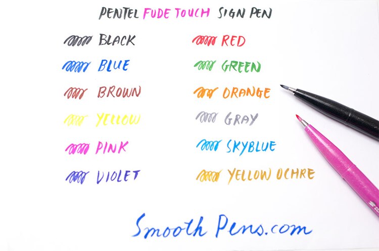 Pentel Touch Colorful Brush Sign Pen 6/12 Colors A... – Grandado