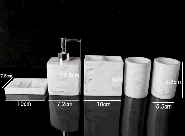 Marble Texture Resin Bathroom Five-piece European ... – Vicedeal