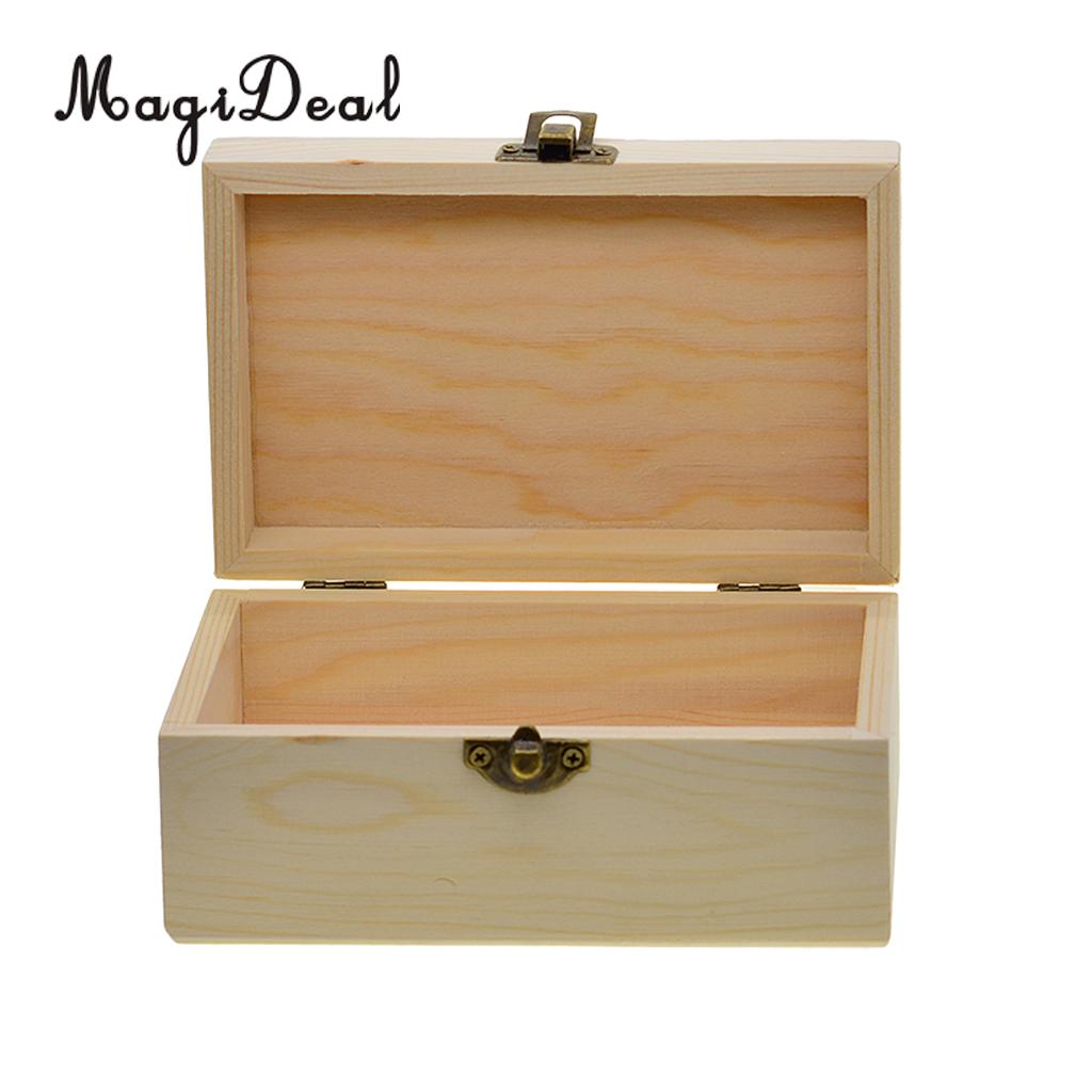 Rectangle Wooden Storage Box Plain Wood Box Jewelr... – Grandado