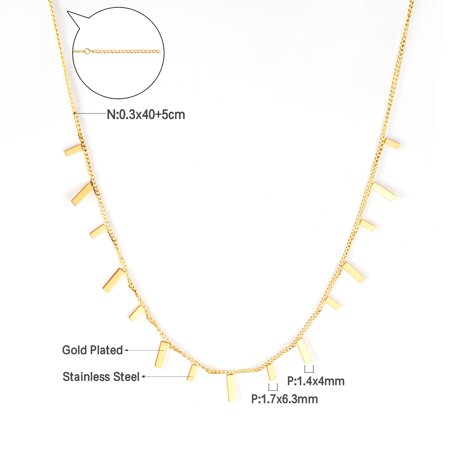 LUXUSTEEL Dainty Luxury Stainless Steel Necklace W... – Grandado