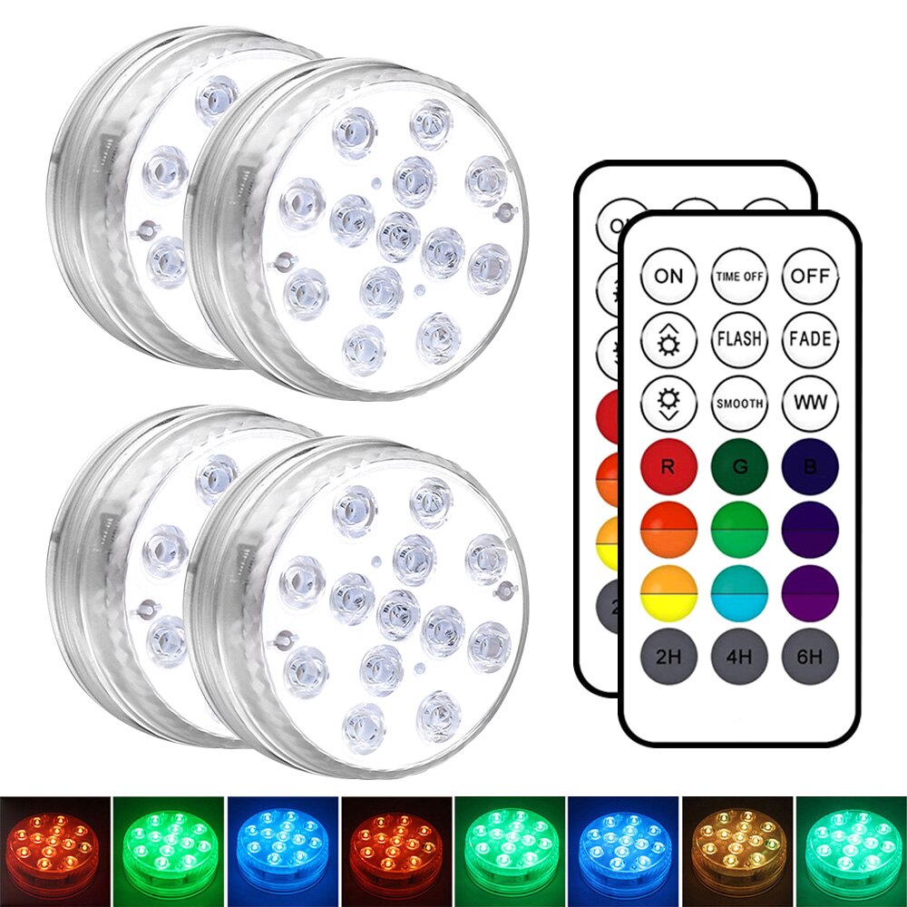 13 Led Remote Controlled RGB Submersible Light Bat... – Vicedeal