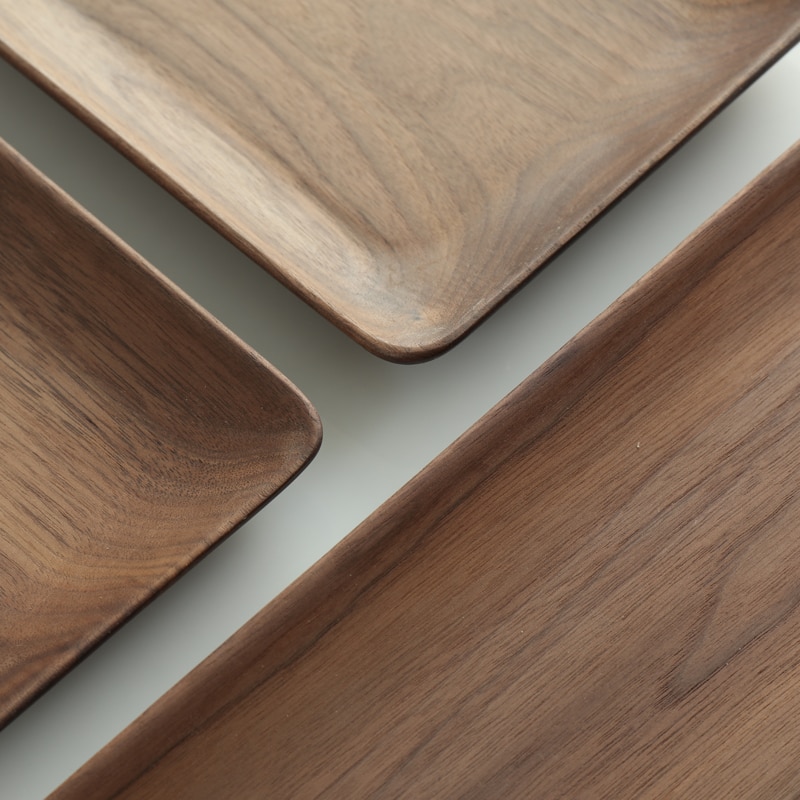 Plateau rectangulaire en bois de noyer noir | Plat... – Grandado