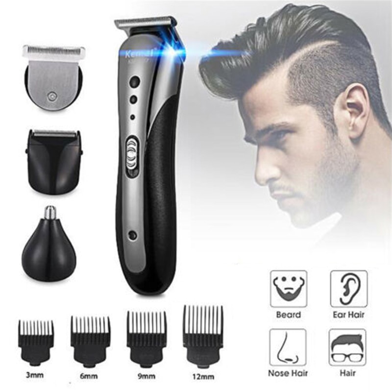 KEMEI All in1 Wireless Hair Trimmer Beard Nose Ear... – Grandado