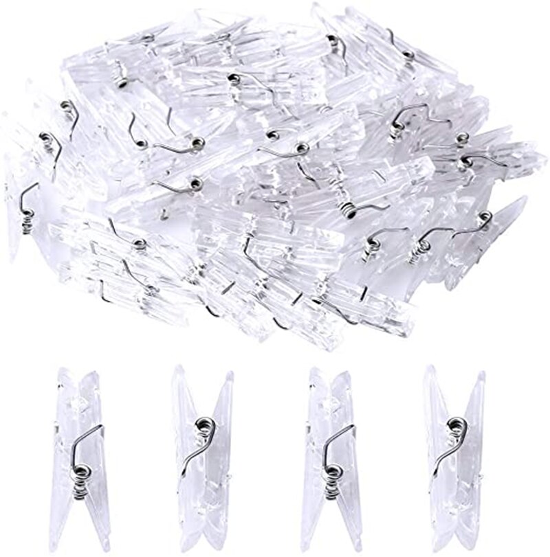 50 Stks/zak 2.5Cm Mini Transparante Plastic Clips ... – Grandado