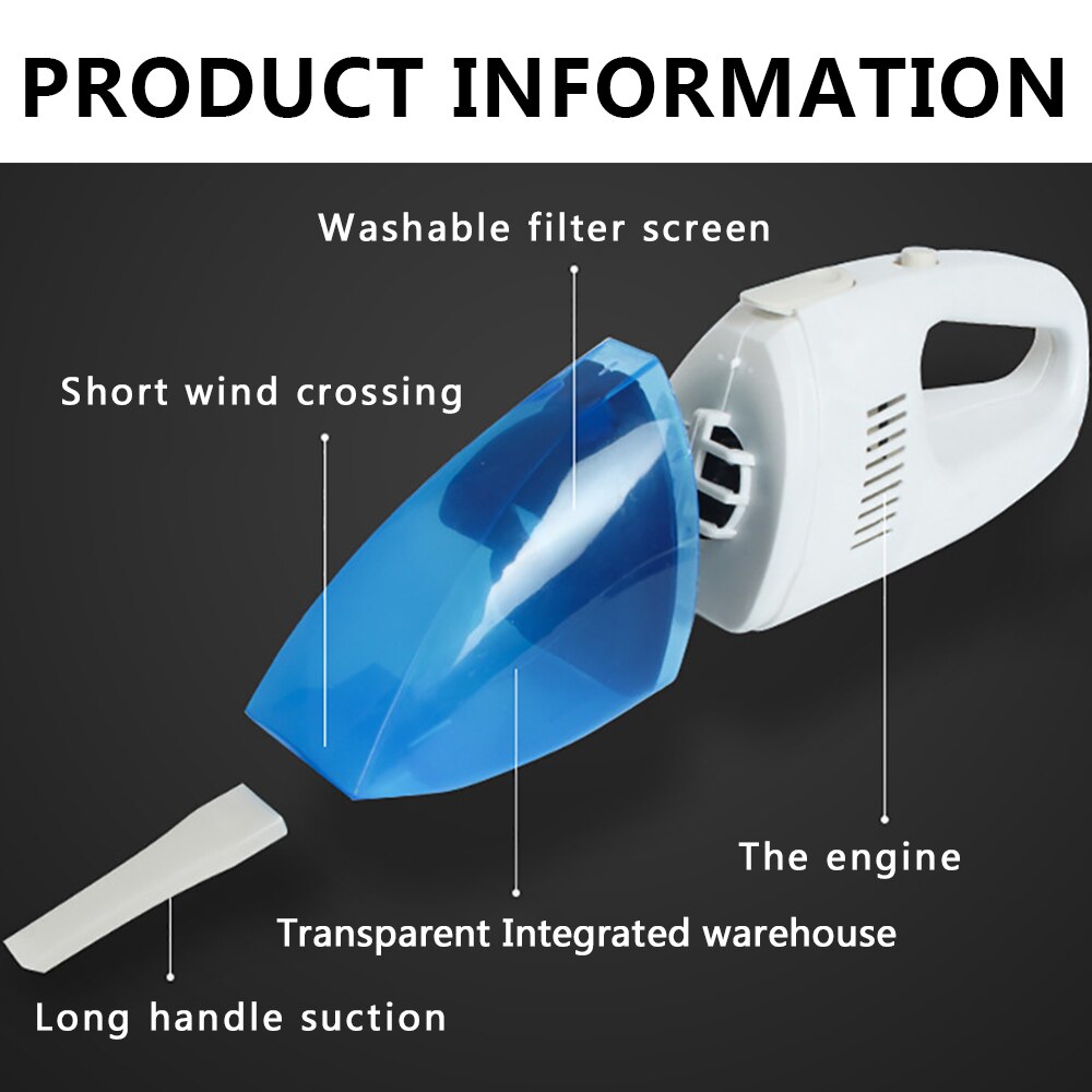 60W Mini Handle Car Vacuum Cleaner Mini Rechargeab... – Vicedeal