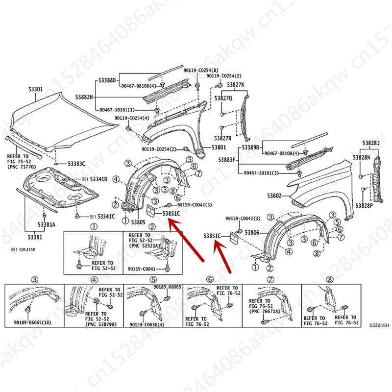 Voorspatbord voering voorkant Geschikt voor 2010To... – Grandado