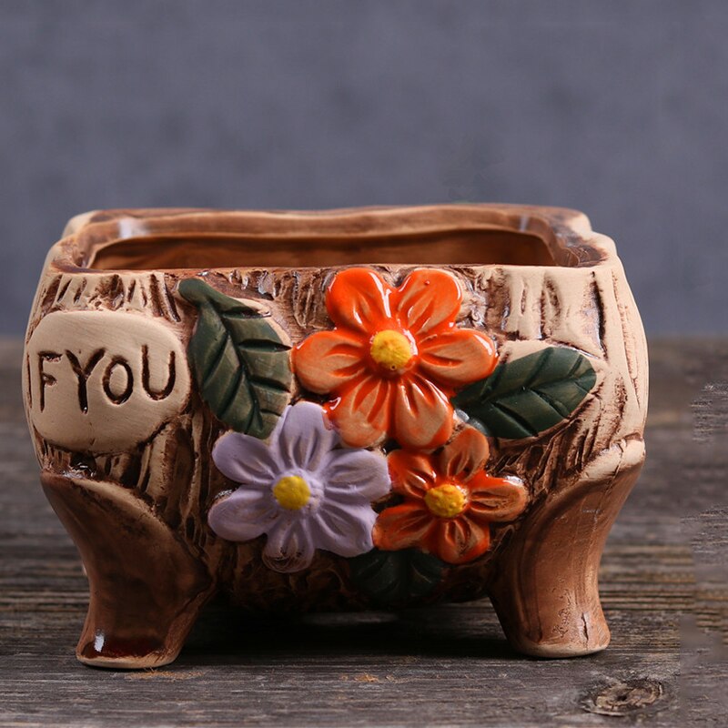 Ins Handmade Floret Embossed Succulent Flower Pot ... – Grandado