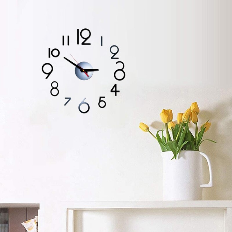 Wall Clock Acrylic 3D DIY Big Decorative Kitchen C... – Grandado