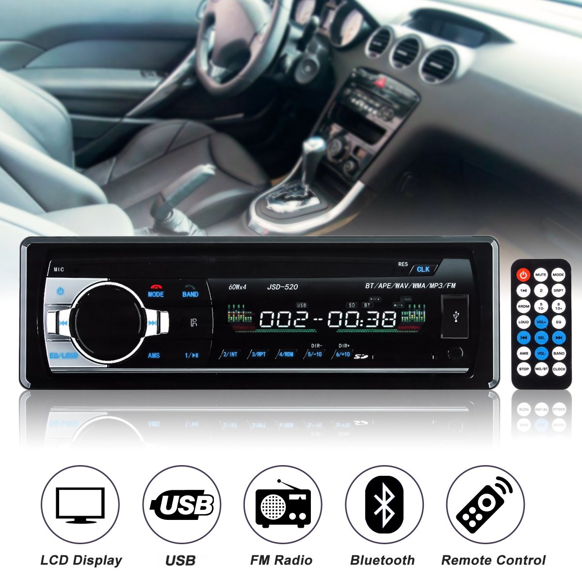 12V 24V Car Radio bluetooth 1 din Car Stereo Playe... – Vicedeal