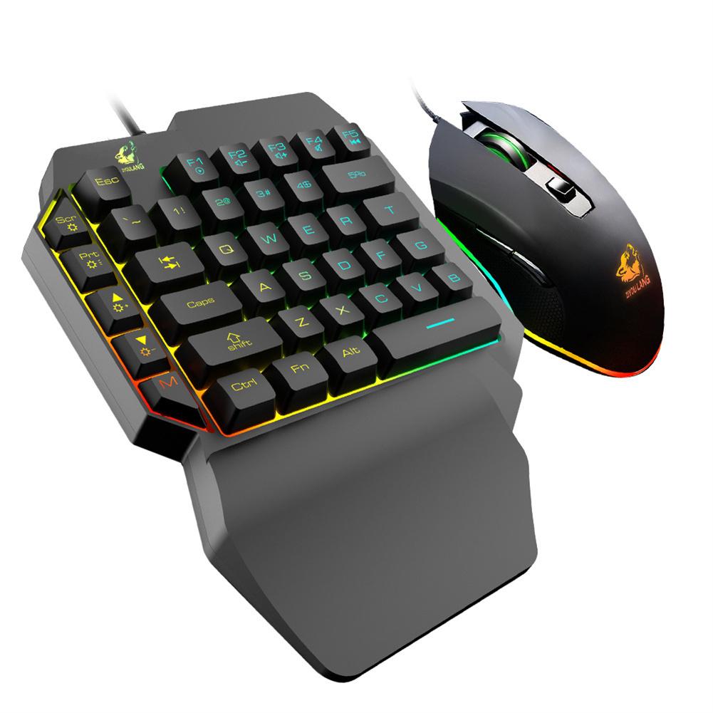 Gaming Keyboard Mouse Combo Single-Hand Keyboard R... – Grandado