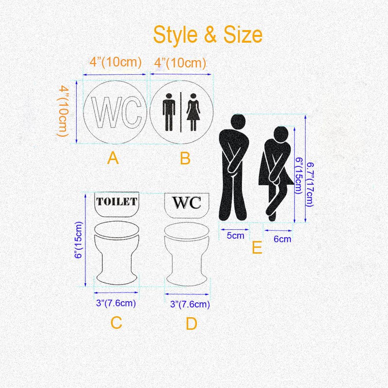 WC Toilet Entrance Sign Door Stickers For Public P... – Vicedeal