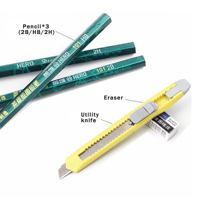 Kit de ferramentas para desenho, inclui régua, map... – Vicedeal