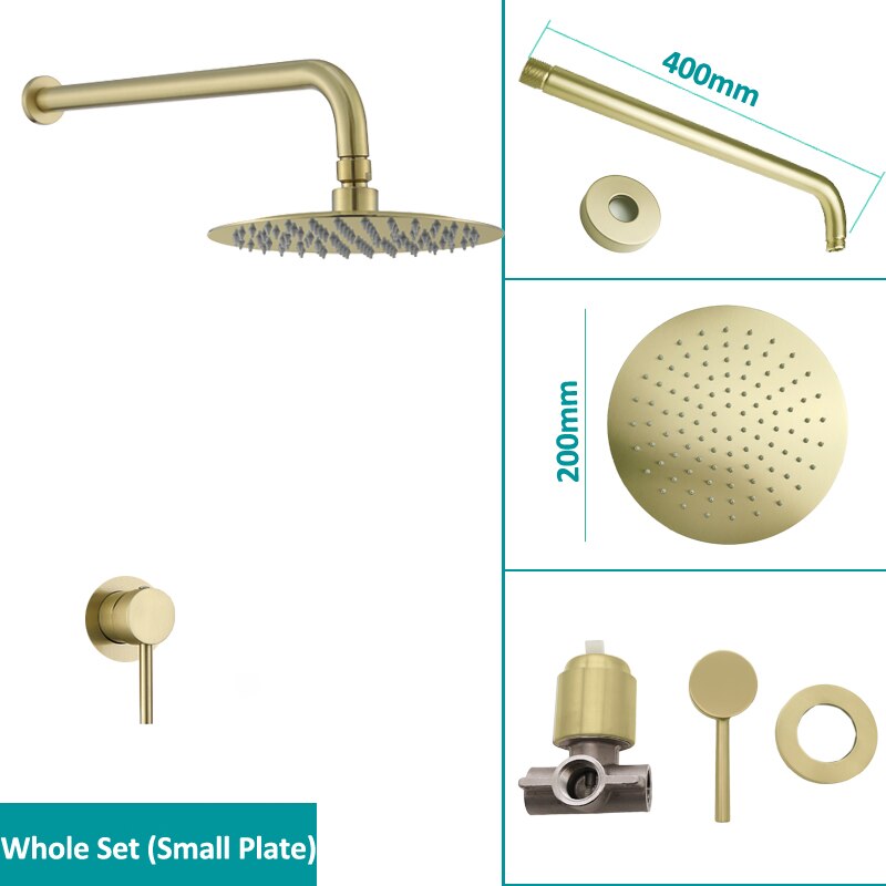 Geborsteld Goud SUS304 Roestvrij Staal Badkamer Do... – Grandado