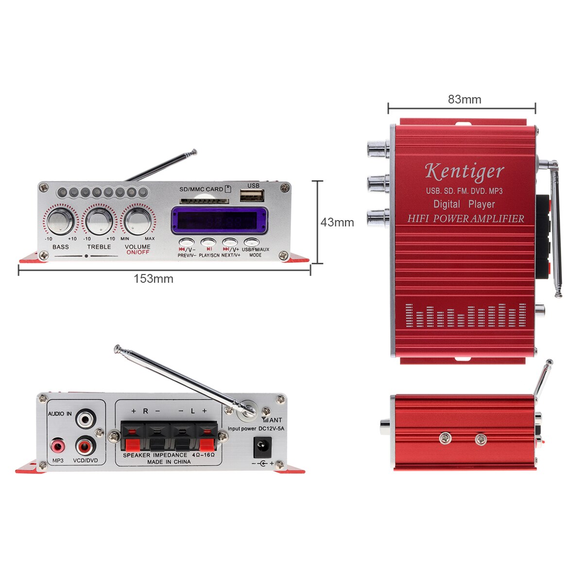 HY-502 2CH Channel HI-FI Digital Audio Player Car ... – Grandado